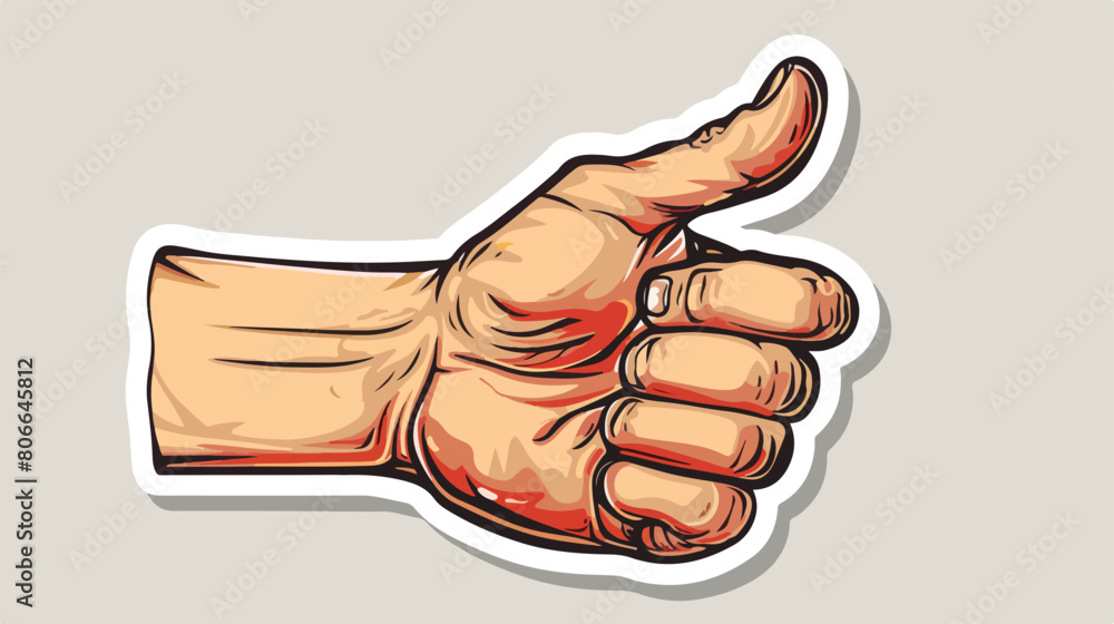 Sticker silhouette hand closed with thumb up Vector illustration Stock ...