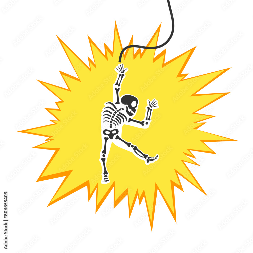 Skeleton electric shock by high voltage or lighting electrocuted ...