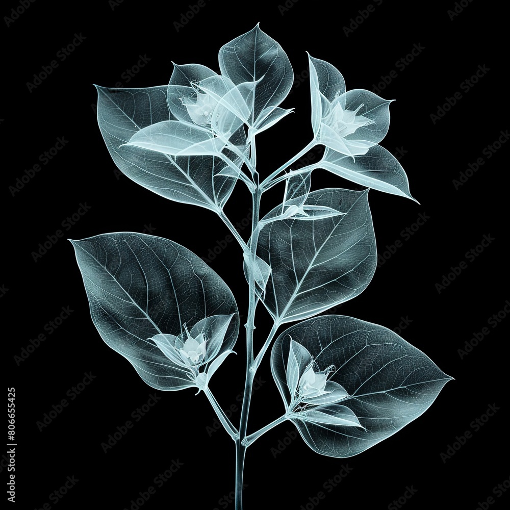 Fine art Xray of Hoya, highlighting the intricate details and delicate ...