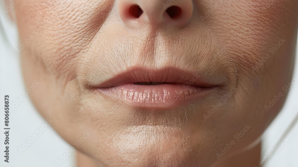 Close-up of Woman's Lips and Lower Face, Subtle Beauty Portrait ...
