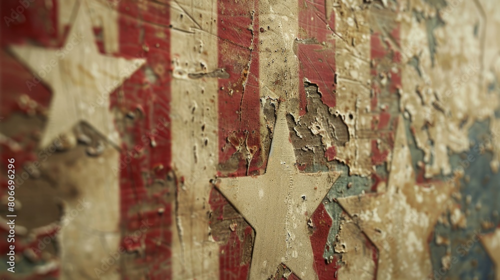 Faded Stars and Stripes, emblematic of American journeys and the spirit ...