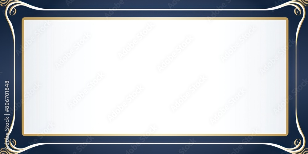 Navy Blue traditional rectangular frame on white background design for ...