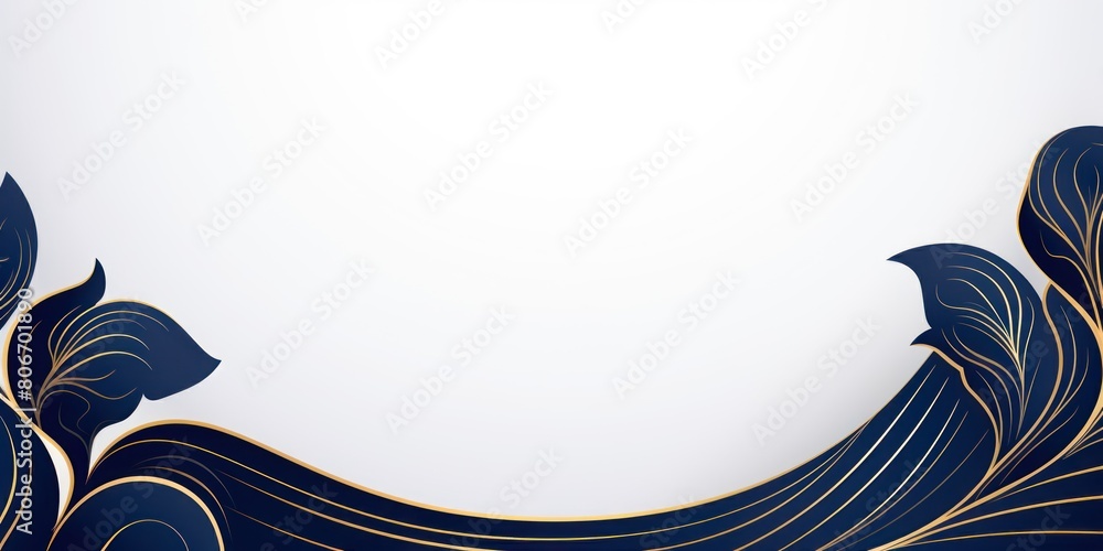 Navy Blue traditional rectangular frame on white background design for ...