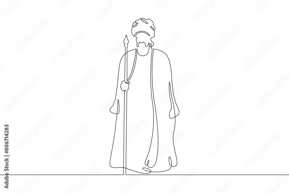 Muslim priest, Islamic clergyman. Male priest in full length in ...