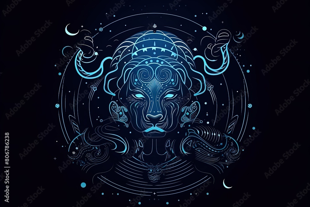 aurus, the Bull: Majestic Zodiac Sign Illustration for Your Design ...