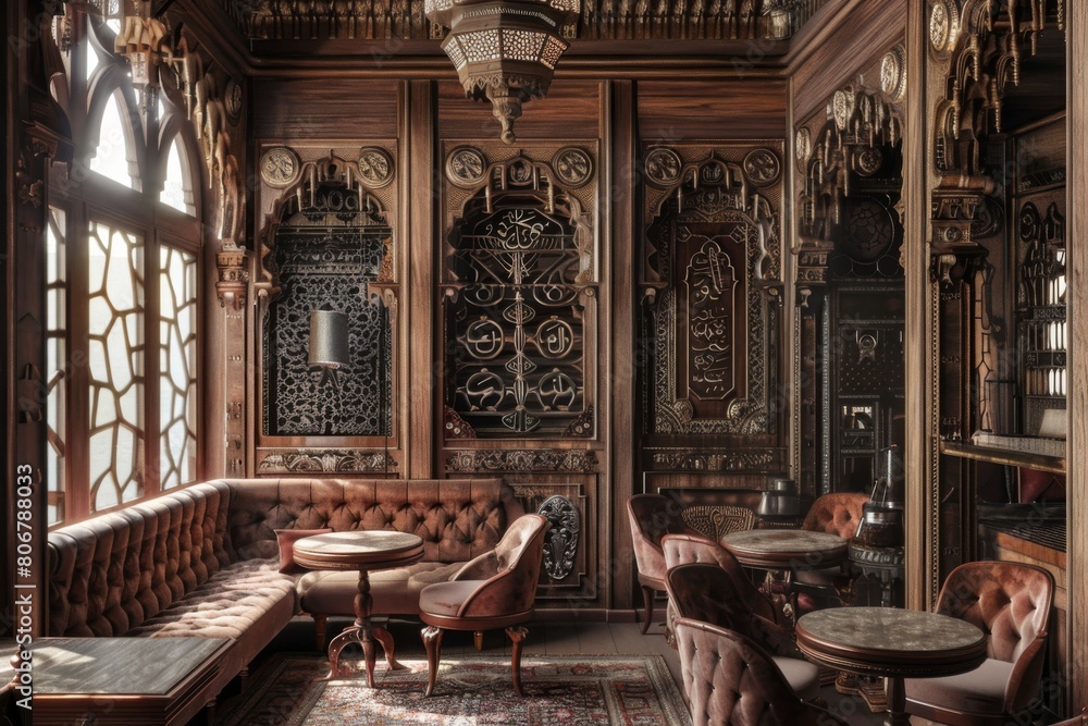 Turkish coffee shop interior Stock Photo | Adobe Stock