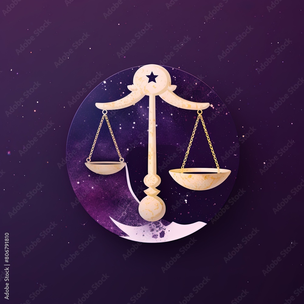 Beautiful Libra Zodiac Sign Illustration Artwork for Astrology ...