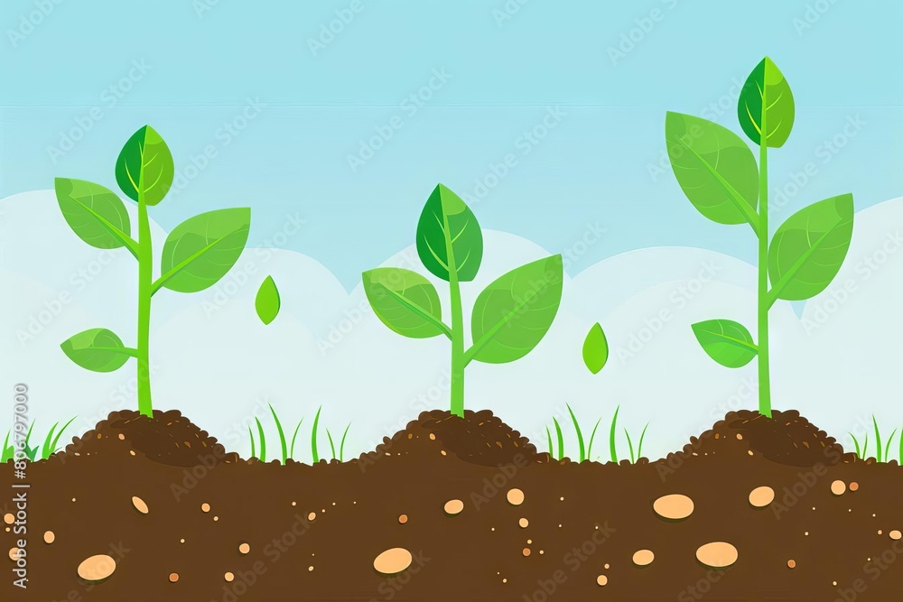 plant growth stages from seed to maturity symbolizing success and ...