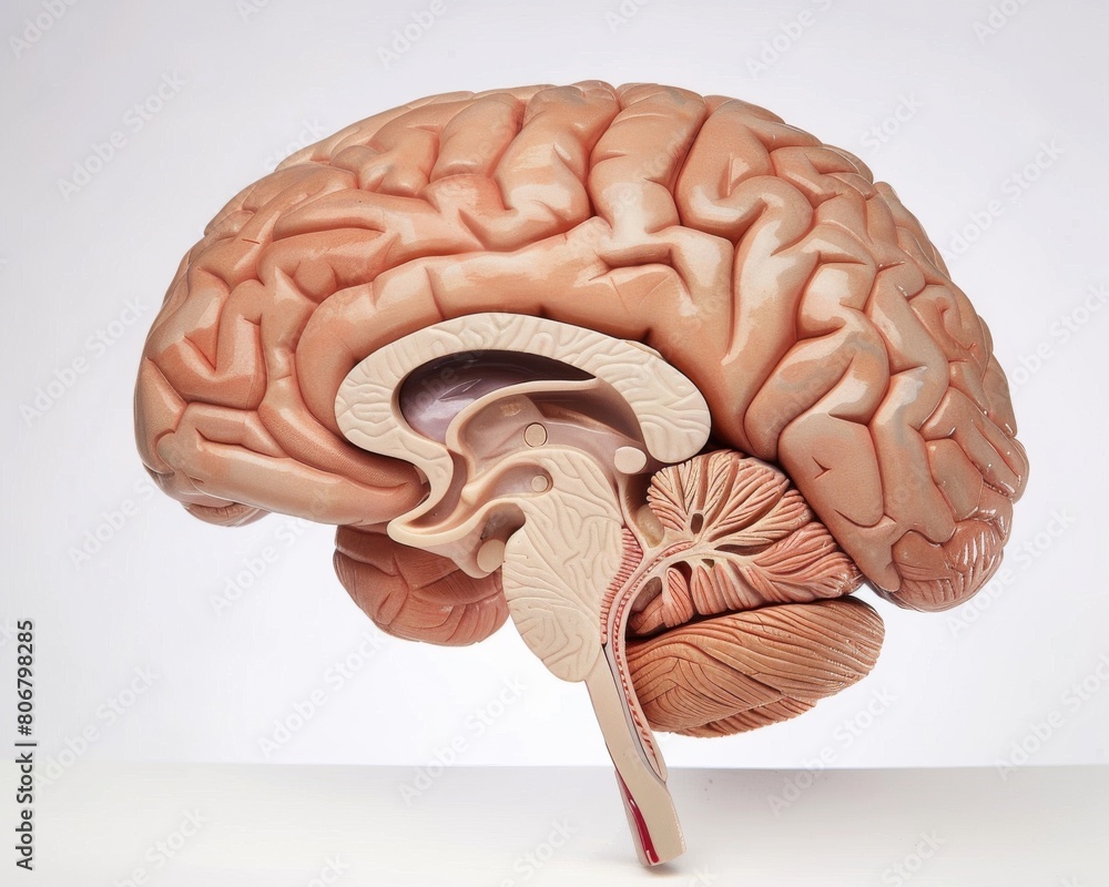 The structure and function of a human brain, super realistic Stock ...