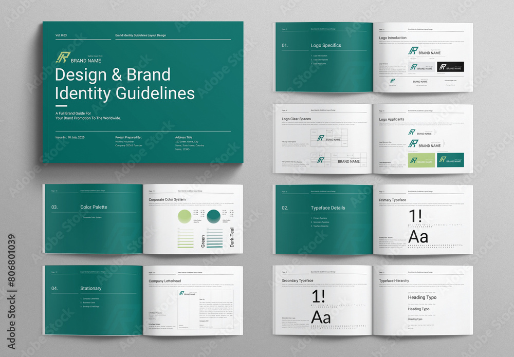 Brand Guidelines Layout Design Template Landscape Stock Template ... Brand Guidelines Layout Design Template Landscape Stock Template ...