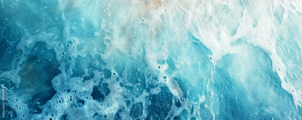 Ocean wave foam texture in panoramic view. Design for header, poster ...