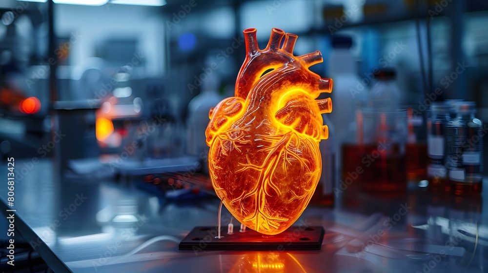 A scientific illustration come to life: a bright red, 3D-printed model ...