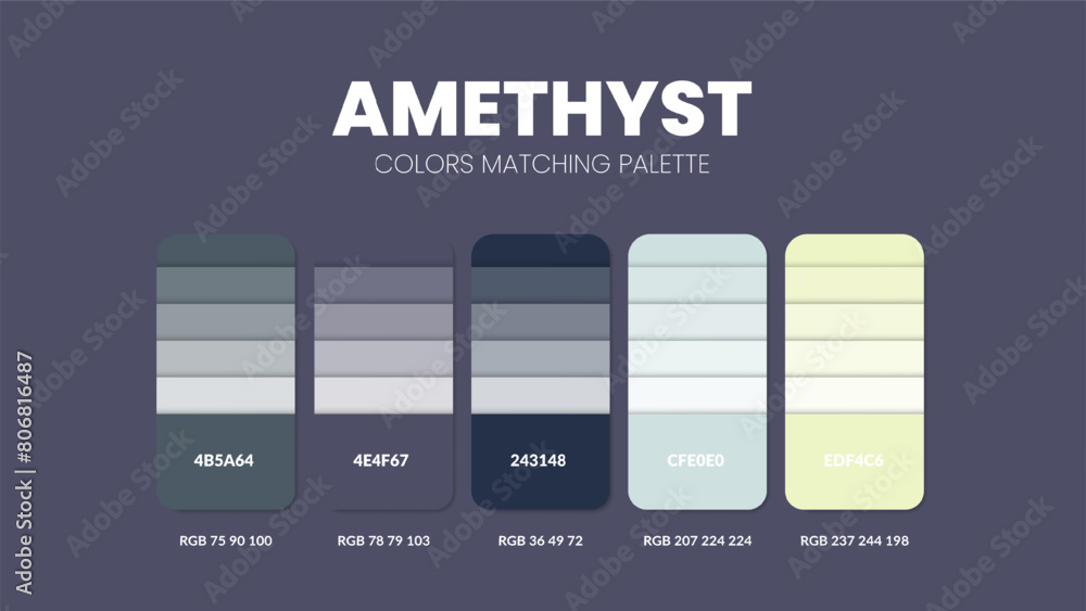 Color palette guide in Amethyst colour theme collections. Color ...
