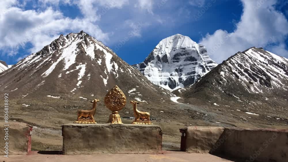 sacred mount Kailash, Mount Kailash and Om Parvat, Kailash, Tibet vídeo ...