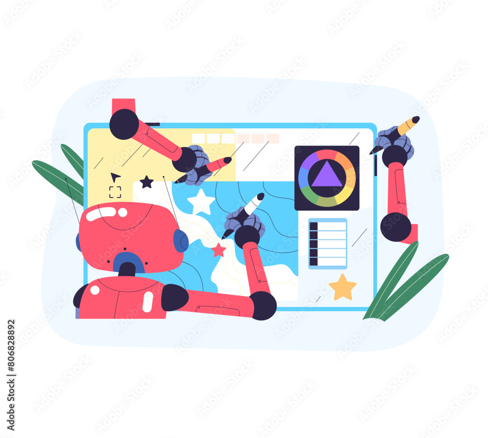 Ai generated drawing. Artificial intelligence designer creative vision ...