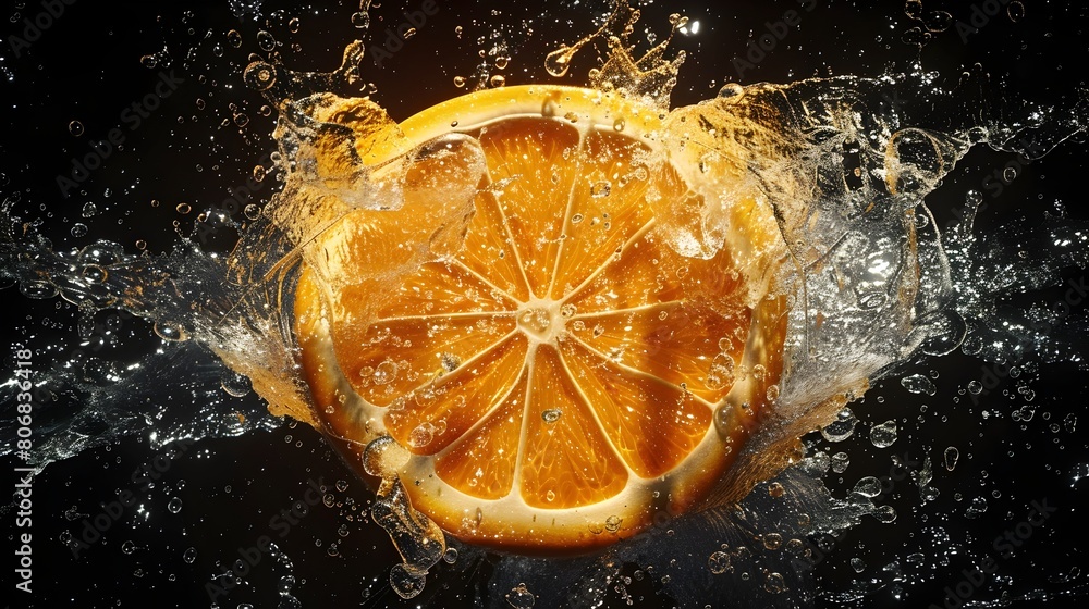 Vibrant Frozen Explosion of Juicy Orange Segments in Dramatic Water ...
