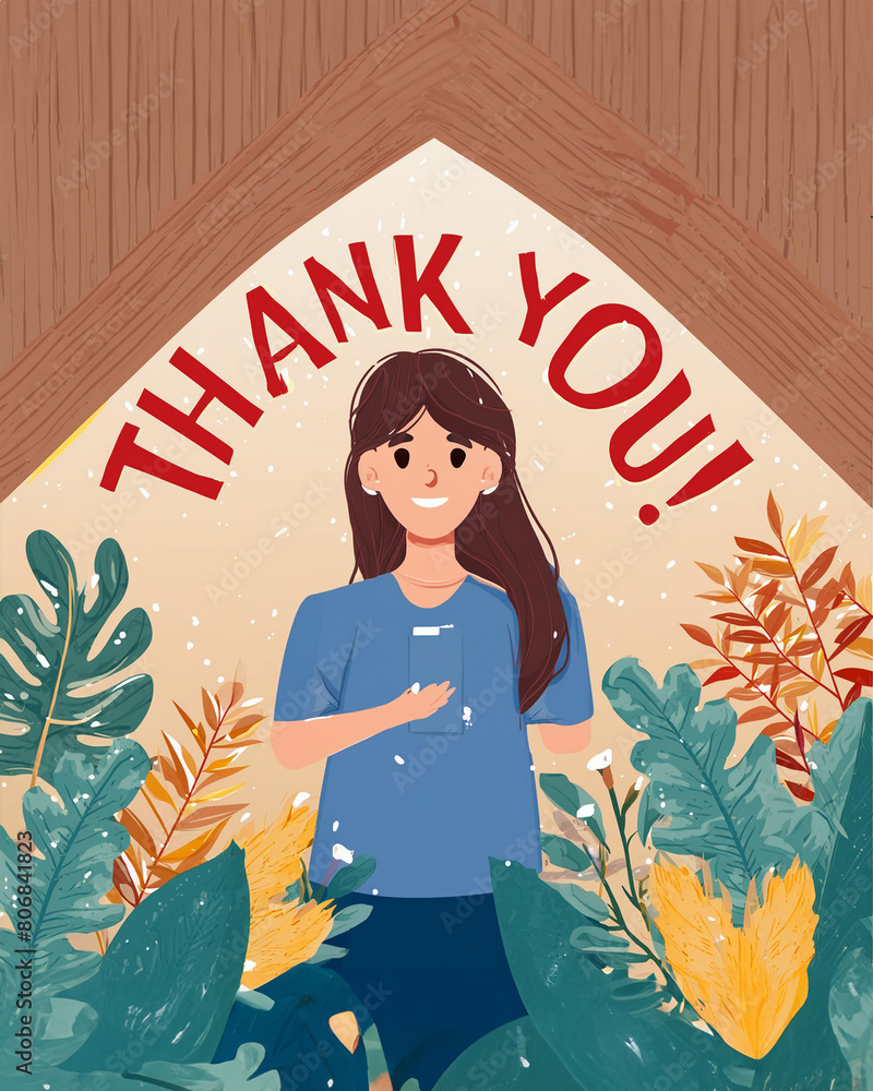 An illustration card saying thank you, individual with disabilities ...
