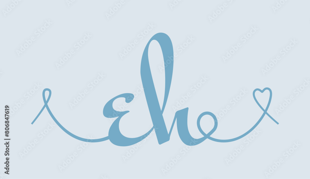 EH initial wedding monogram calligraphy vector illustration. Hand drawn ...
