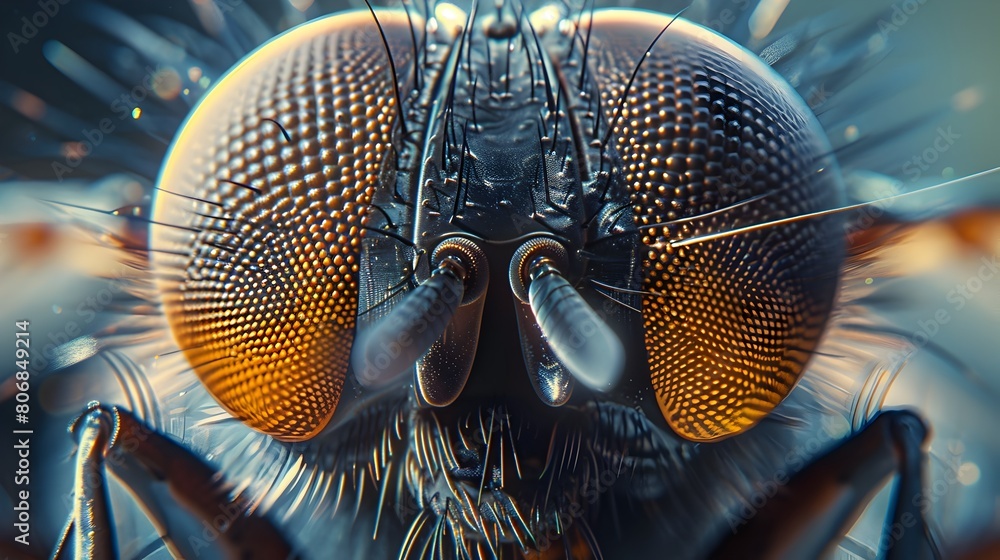 Hyperreal Macro Close-up Photo of a Tsetse Fly's Detailed Compound Eyes ...