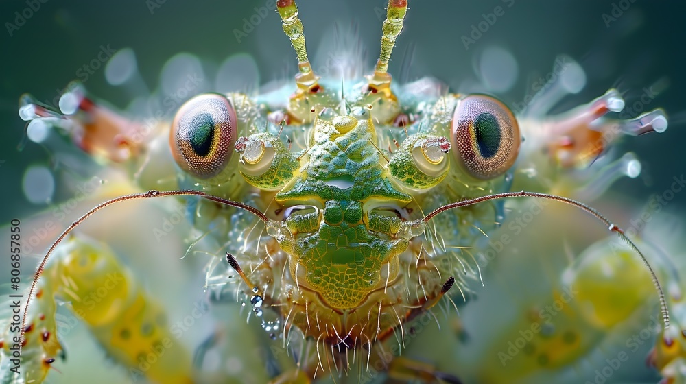 Hyperreal Close-Up Macro Photo of an Aphid's Remarkably Detailed Face ...