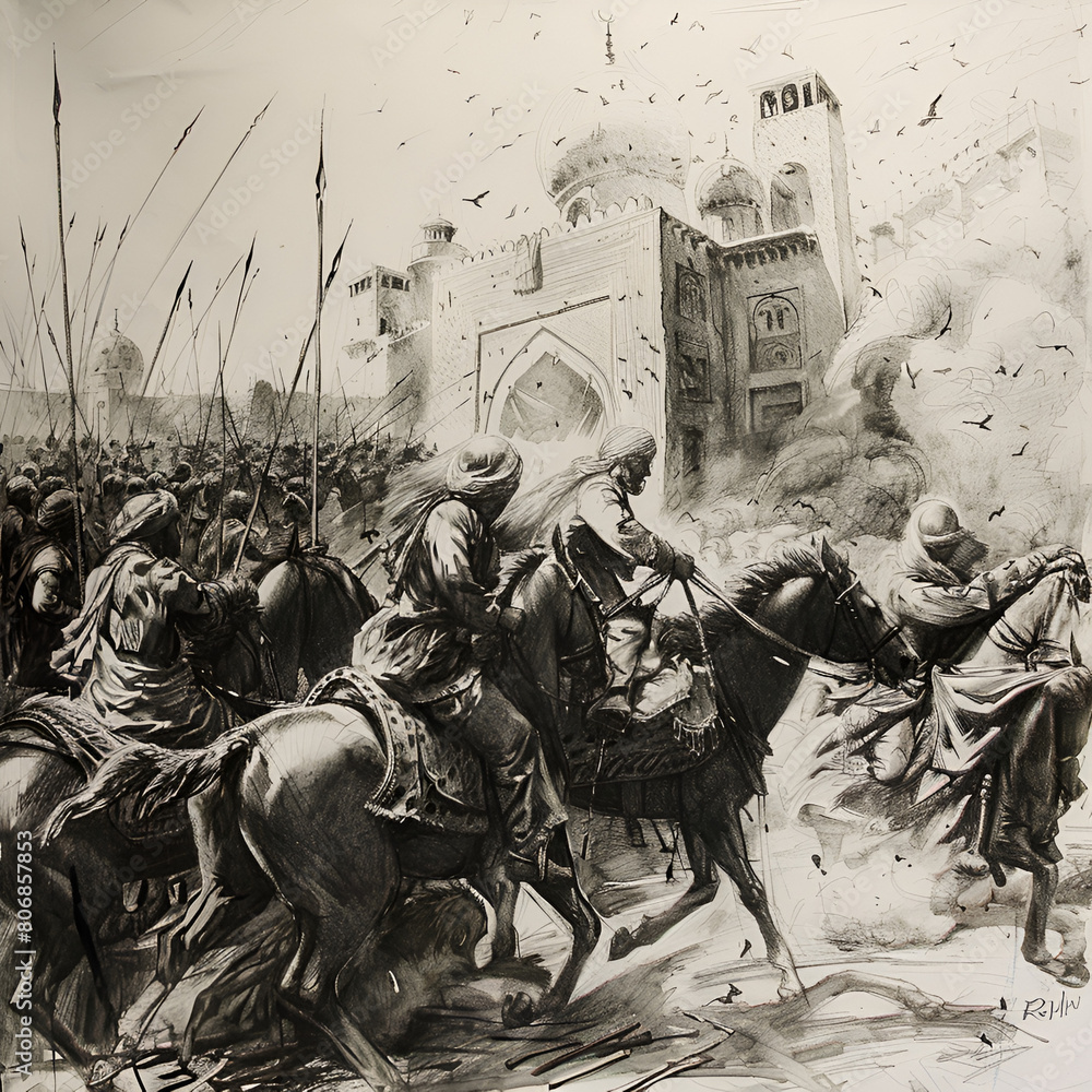 Draw a Depiction of Incident of Karbala Generative Ai Stock ...