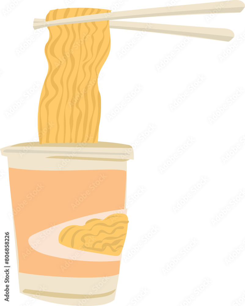 Cartoon cup noodles illustration on transparent background. Stock ...