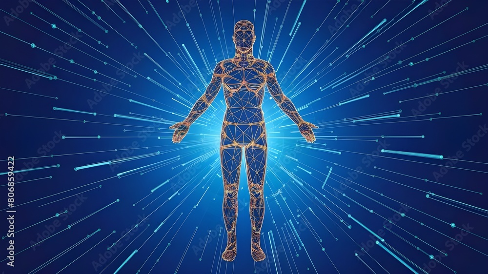 Abstract Digital Human Body: Futuristic Low Poly Anatomy Stock Photo ...