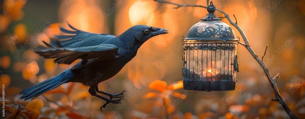 Bird flying out of cage, freedom concept, bird free from cage, bird in ...