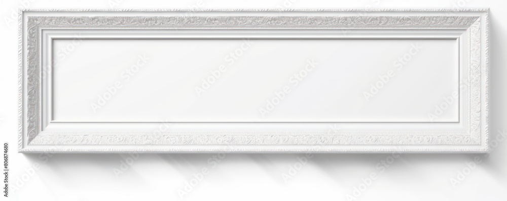 White traditional rectangular frame on white background design for ...