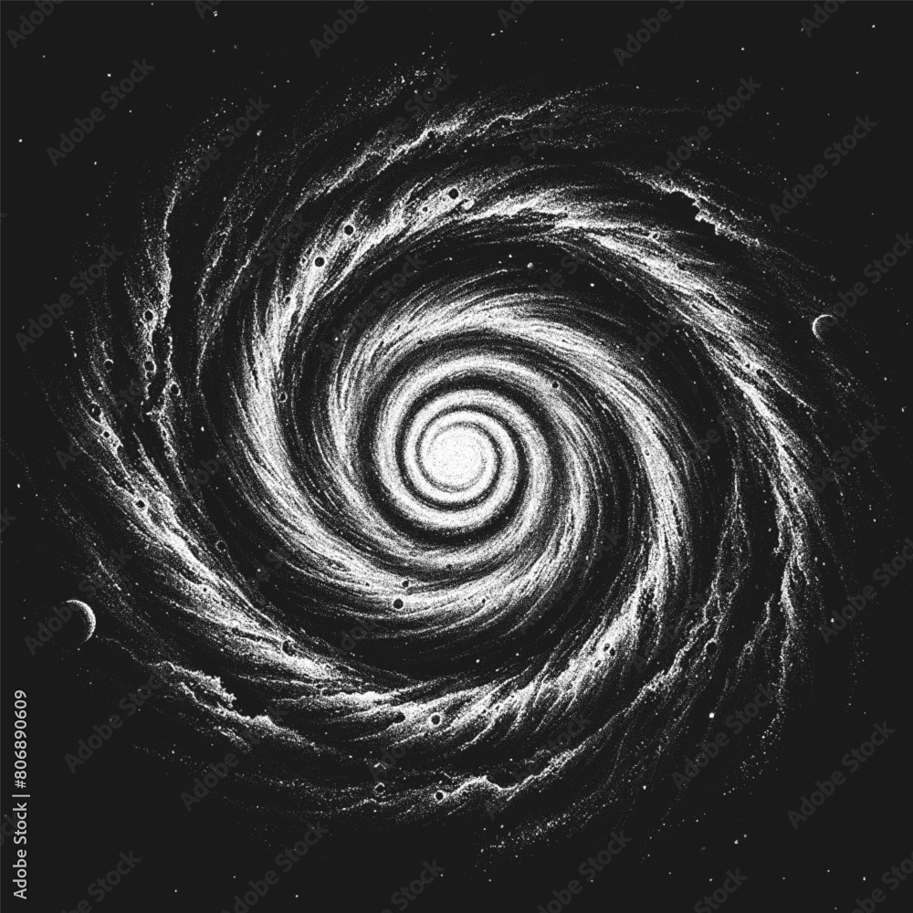 Spiral galaxy in deep space. Milky Way. Cosmic spinning nebula in ...