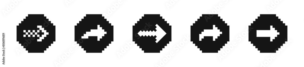 Set of pixel arrows. 8 Bit pixel arrows. Pixel arrows. 8 bit pixel ...