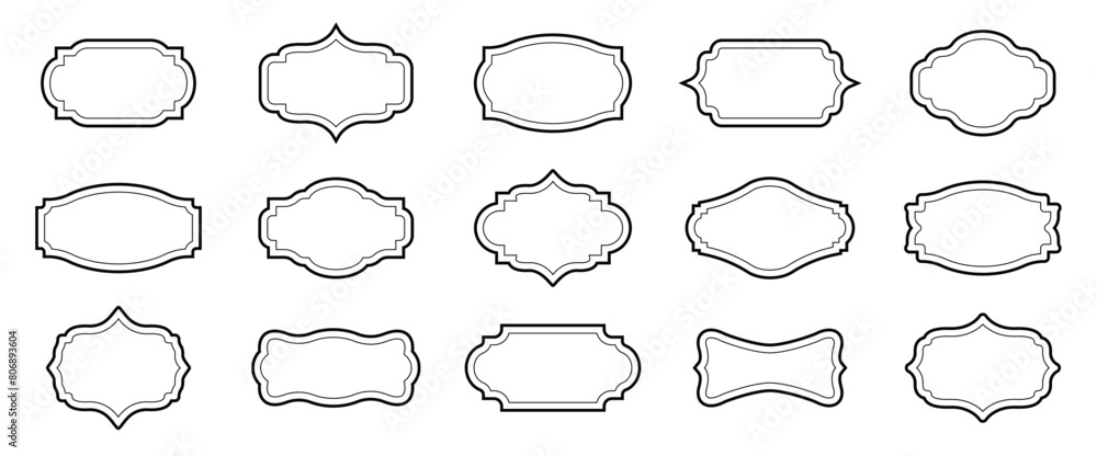 Vintage frames line set luxury royal retro art deco decorative ornament ...