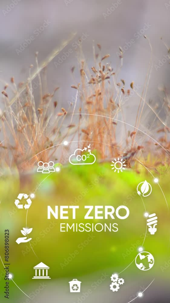 Net zero emissions , carbon neutral concept. Net zero greenhouse gas emissions target 2050 ...
