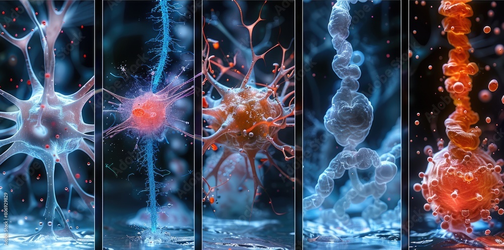 Featuring many different cell types, from red blood cells to neurons ...