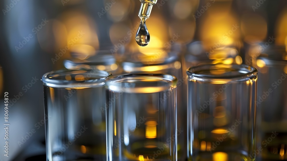 Observing the precise process of liquid being dripped into a test tube ...