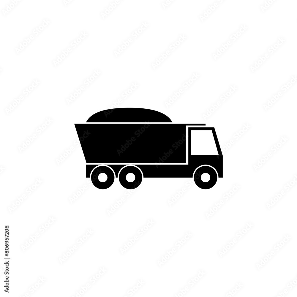 Tipper Truck flat vector icon. Simple solid symbol isolated on white ...