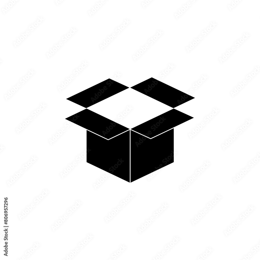 Open Box flat vector icon. Simple solid symbol isolated on white ...
