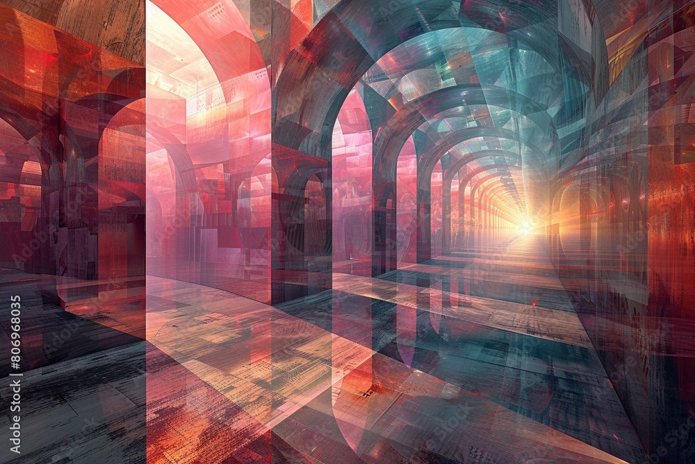 Ethereal structures twist and fold in a dreamlike tableau, revealing ...