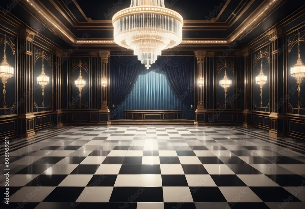 Foto de Pixel art a realistic 8k art deco ballroom with a (6) do Stock ...