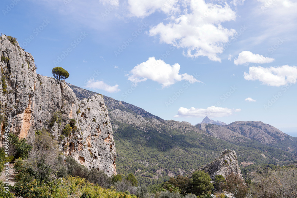 The medieval castle known as Castell de Guadalest overshadowing the ...