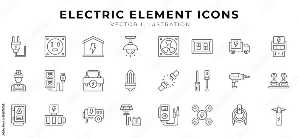 Electric Element icon pack for your website design, logo, app, UI ...