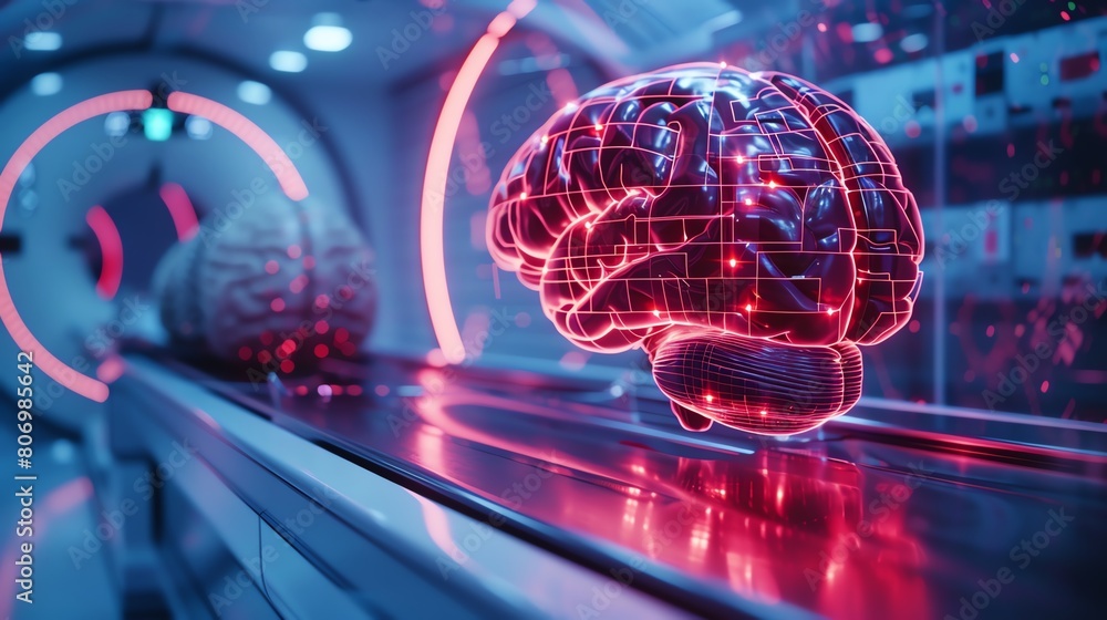 An MRI scan of a human brain. The brain is the most complex organ in ...