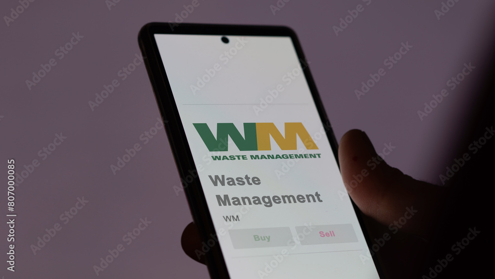 Foto de April 09th 2024 , Houston, Texas. Close up on logo of Waste ...