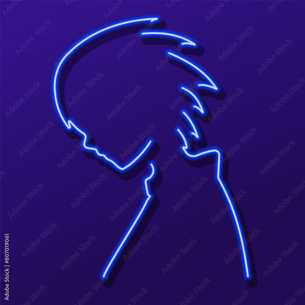 anime boy neon sign, modern glowing banner design, colorful modern ...