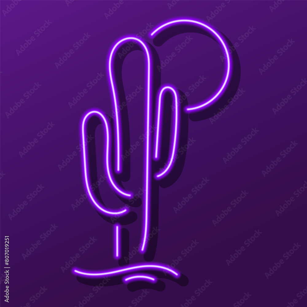 cactus neon sign, modern glowing banner design, colorful modern design ...