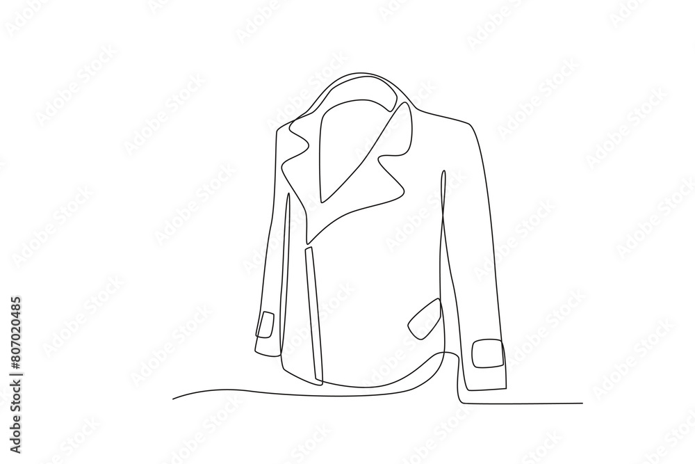 Continuous one line drawing of Blazer. Stylish accessories man and ...