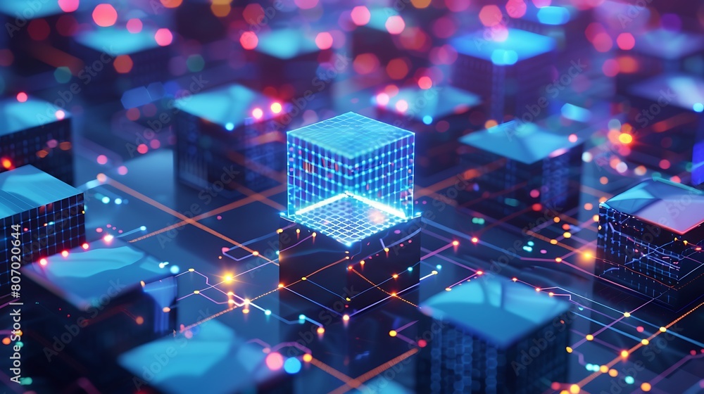Zdjęcie Stock: A blockchain network diagram illustrating the ...