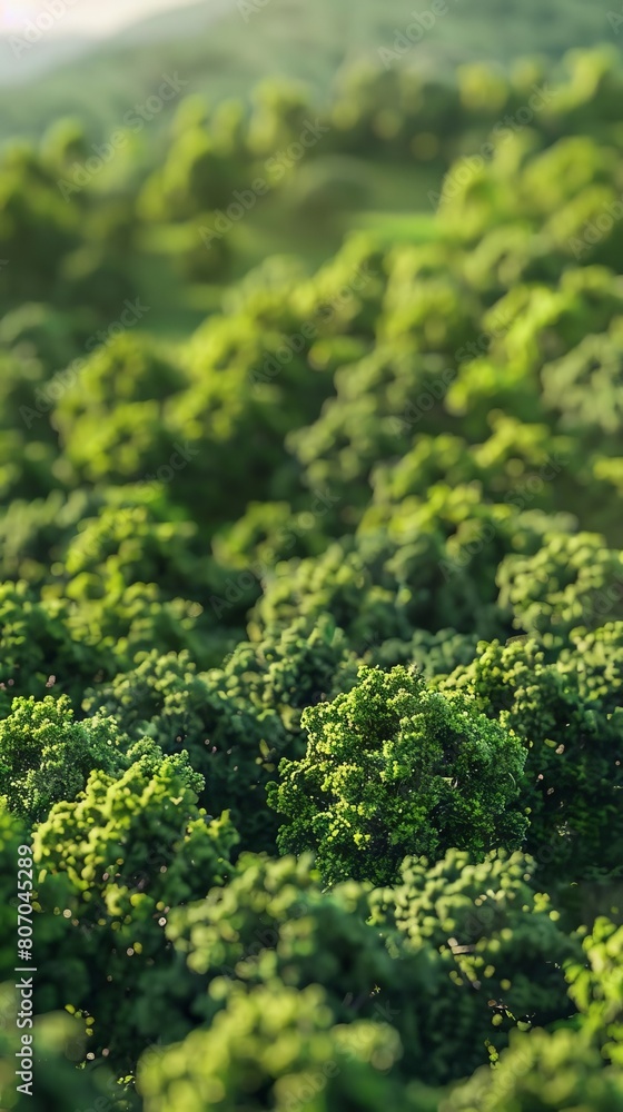 Digital forest regrowth simulation, CO2 reduction counter, vivid 3D ...