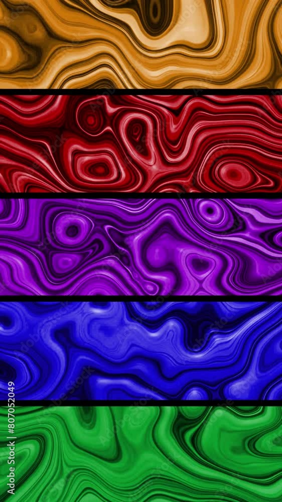 Vertical Abstract Rainbow Frame Liquid Paint 4K features animated ...