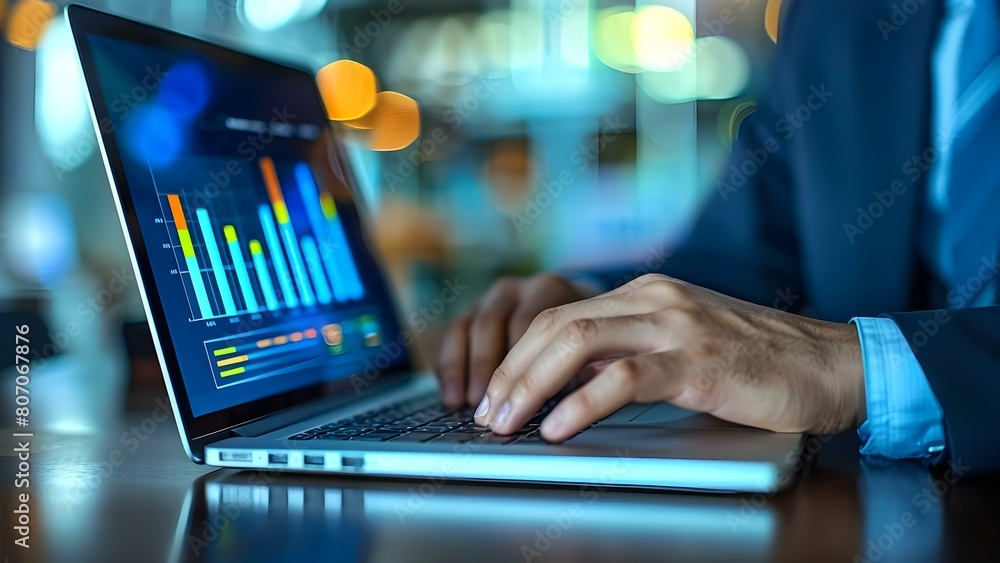 Analyzing Business Data and Creating Reports: A Businessman's Laptop ...